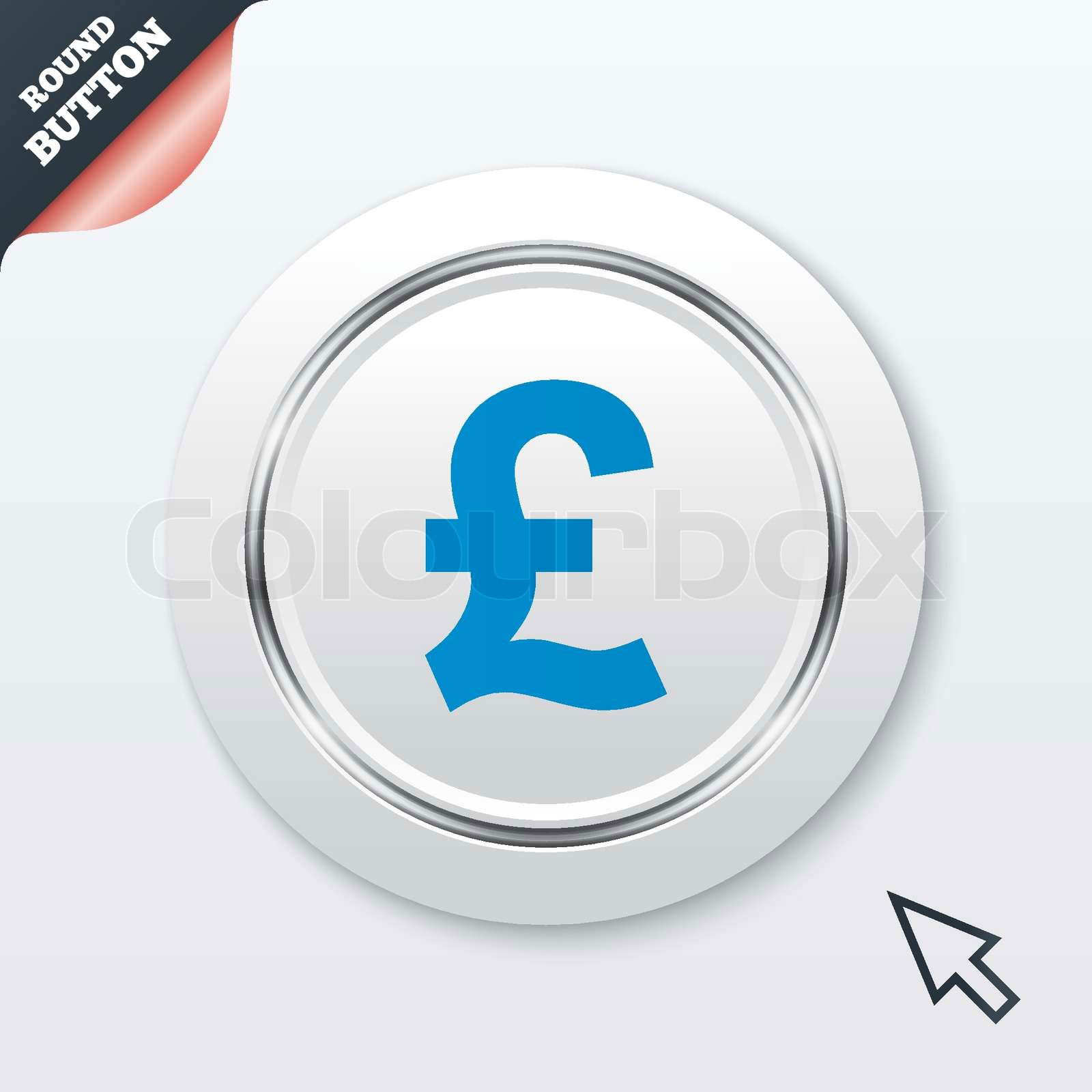 Pound sign icon. GBP currency symbol. Money label. White but Colourbox