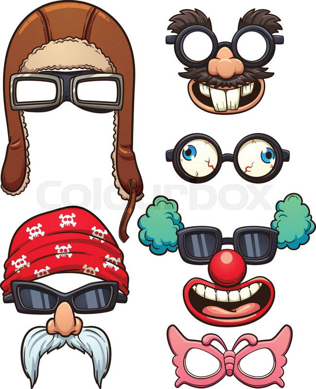 Funny Cartoon Glasses Vector Clip Art Illustration With Sim Colourbox