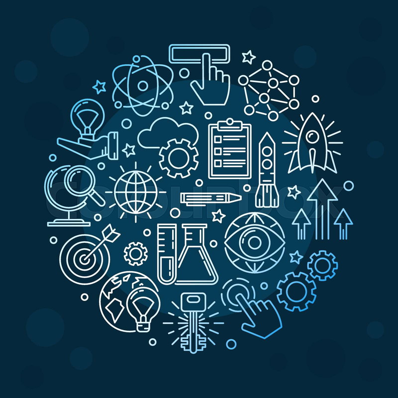 Innovation round flat illustration | Stock vector | Colourbox Innovation round flat illustration | Stock vector | Colourbox