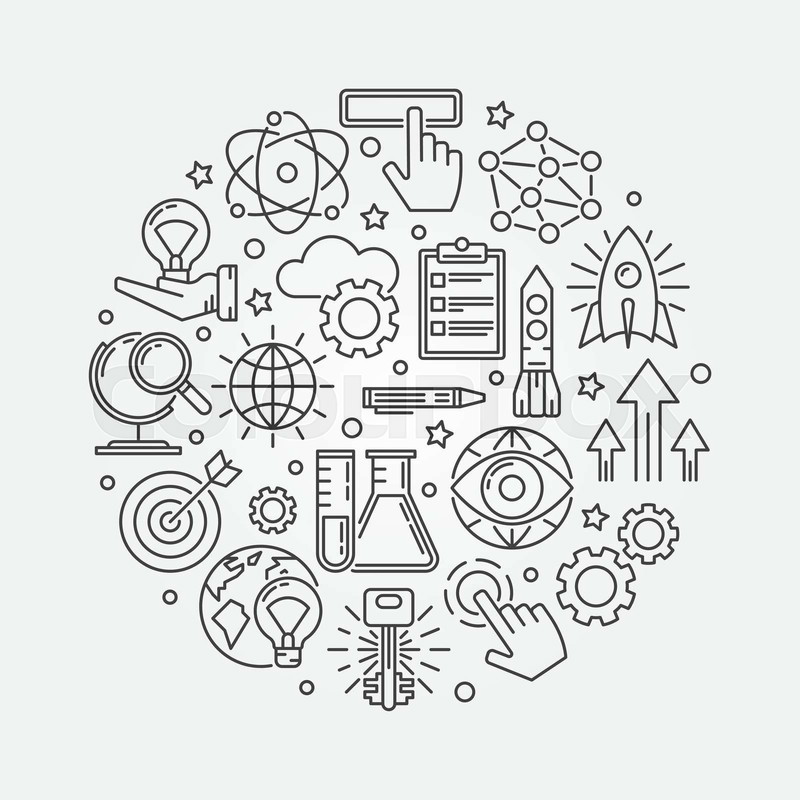Innovation round flat illustration | Stock vector | Colourbox Innovation round flat illustration | Stock vector | Colourbox