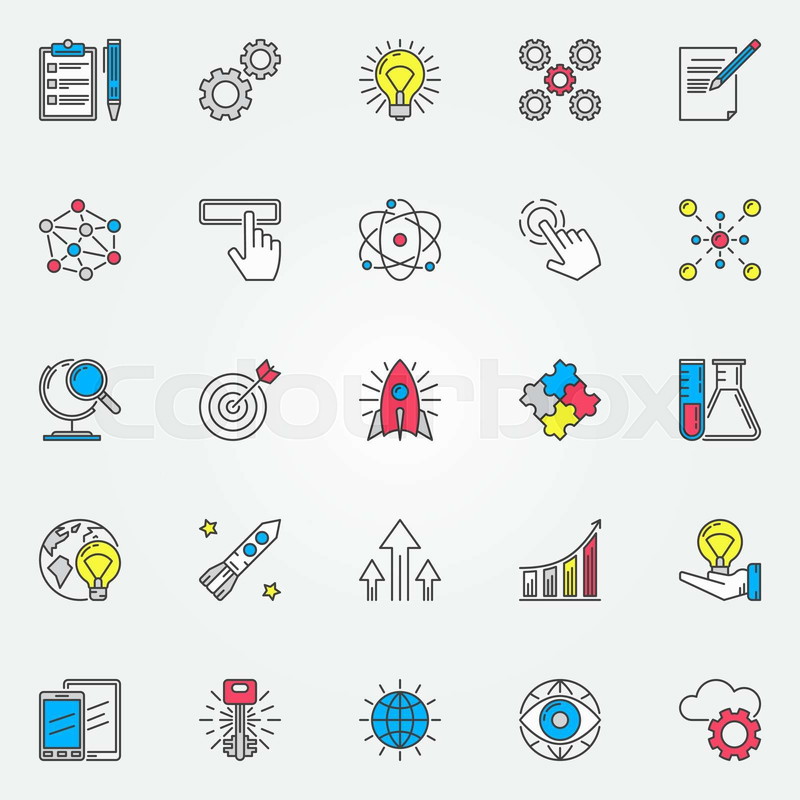 Innovation round flat illustration | Stock vector | Colourbox Innovation round flat illustration | Stock vector | Colourbox