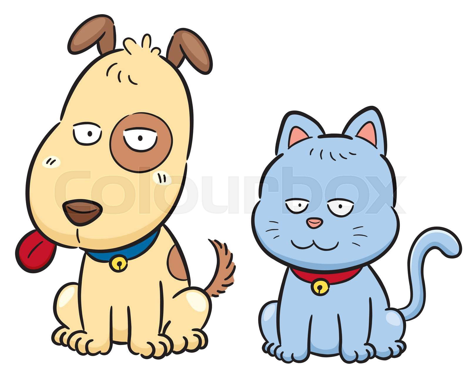 Vector illustration of Cartoon Cat and Dog Colourbox