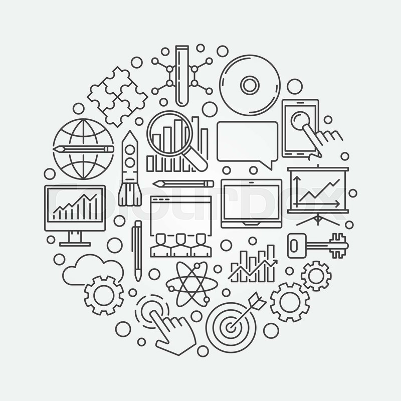 Innovation round flat illustration | Stock vector | Colourbox Innovation round flat illustration | Stock vector | Colourbox