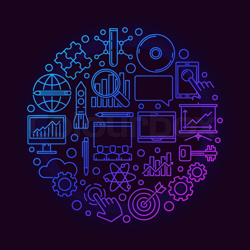 Innovation round flat illustration | Stock vector | Colourbox Innovation round flat illustration | Stock vector | Colourbox