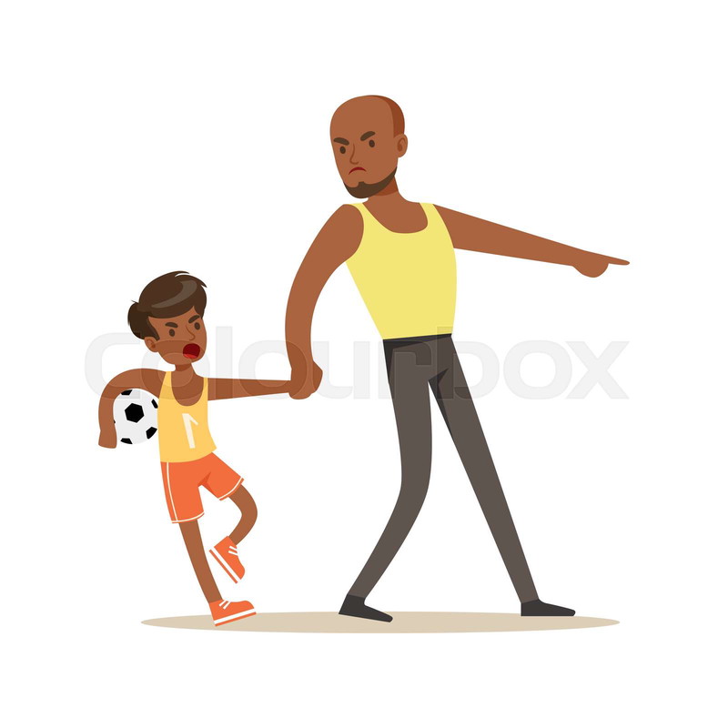 Vector Illustration Of Mother Character Scolding Her Upset Son Mom Punishes Son Concept In Flat