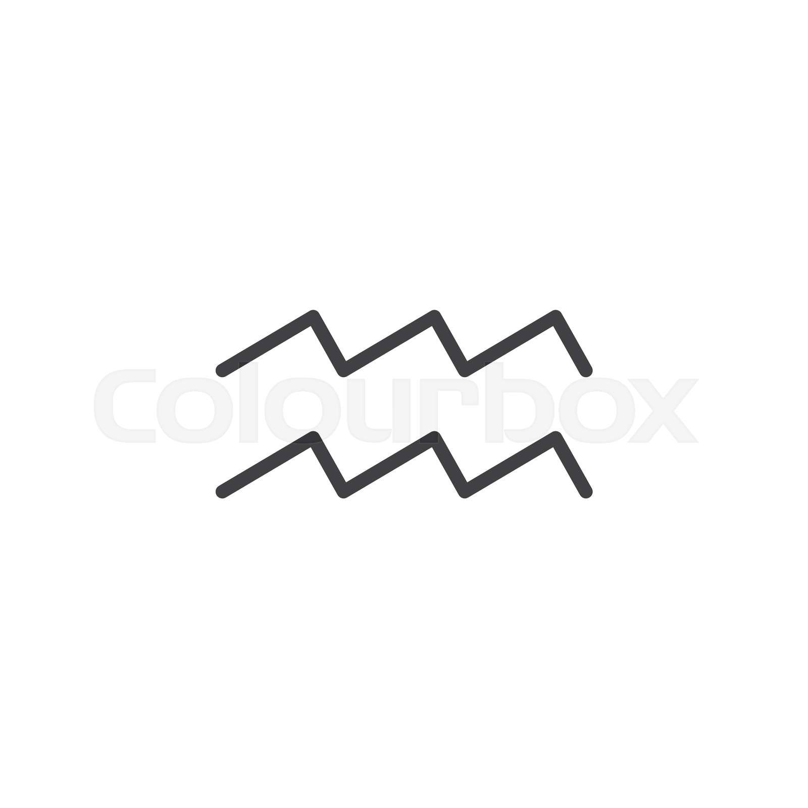 Aquarius zodiac sign line icon outline vector sign linear Colourbox