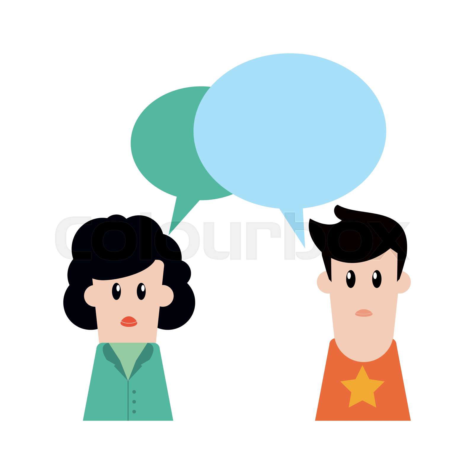 People talking cartoon store