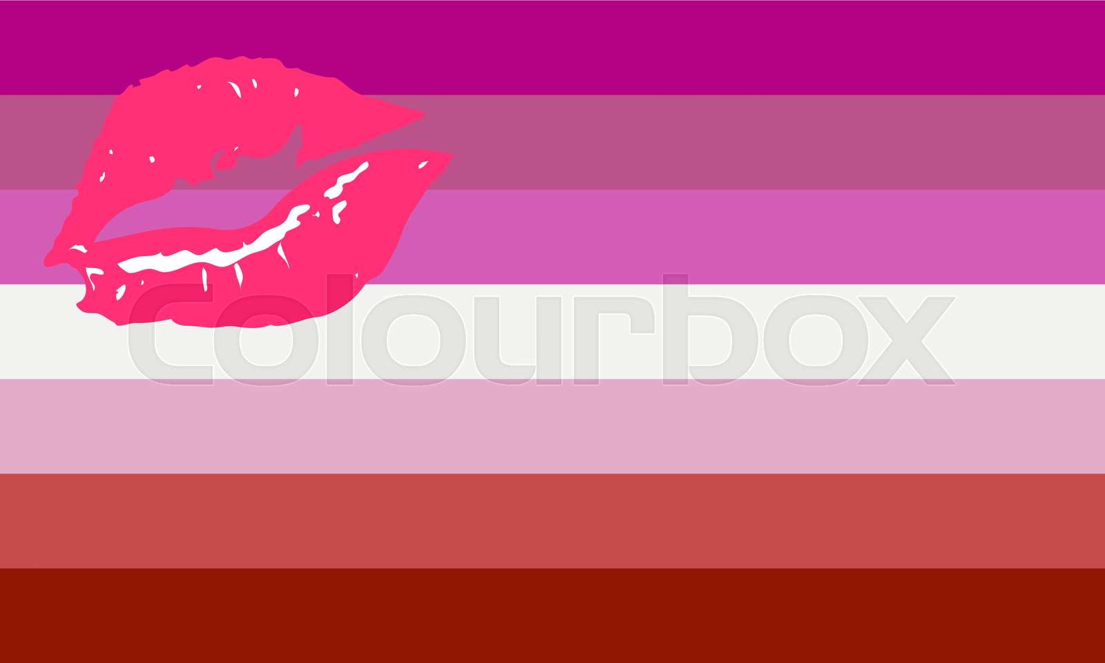 Lipstic Lesbian Pride Flag One Of The Sexual Minority Of Lgbt Community Stock Vector