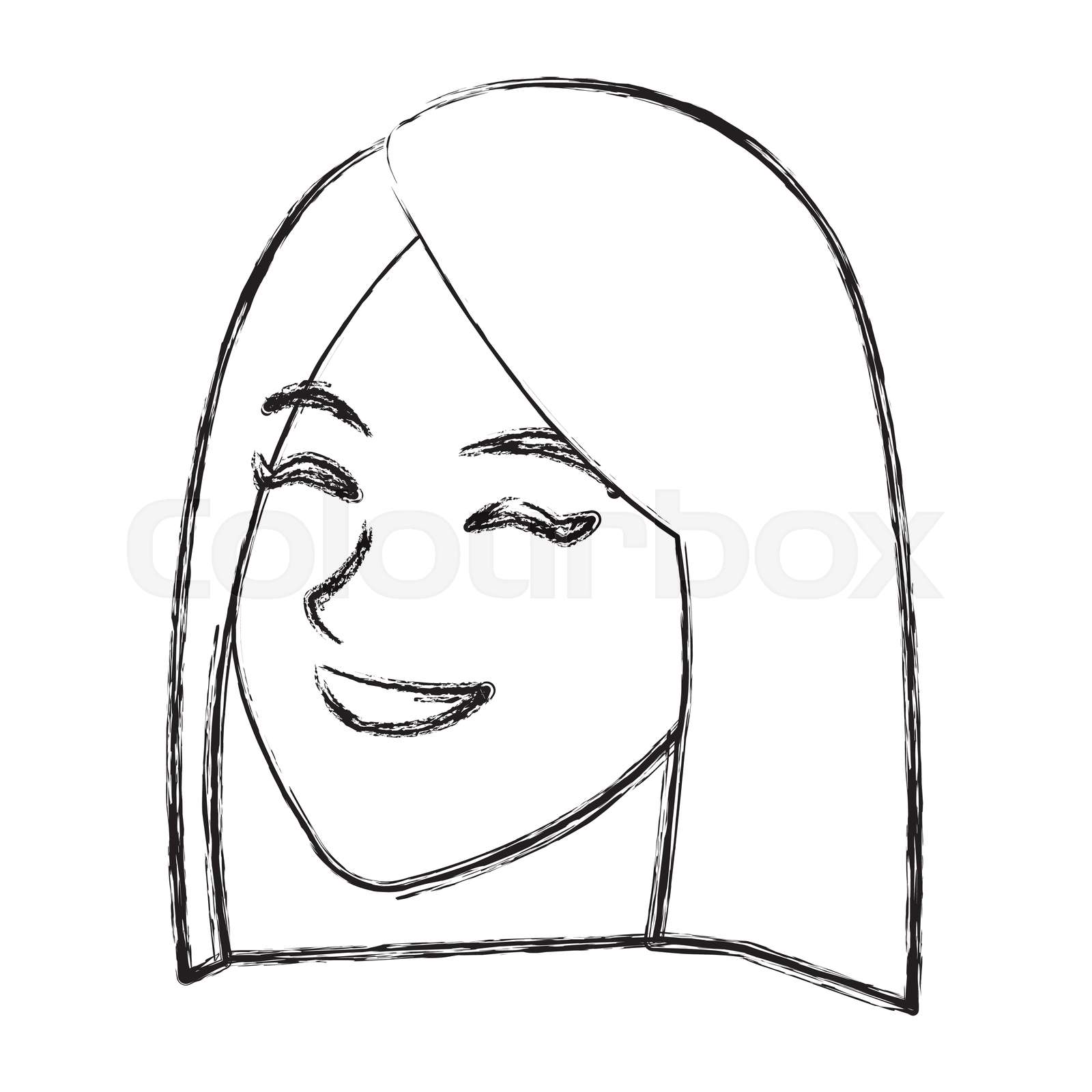 Woman Face Smiling Cartoon Icon Vector Illustration Graphic Colourbox