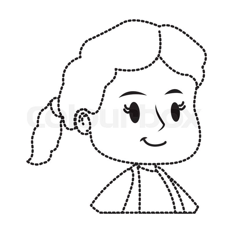 Cute Girl Face Cartoon Icon Vector Illustration Graphic Desi Colourbox