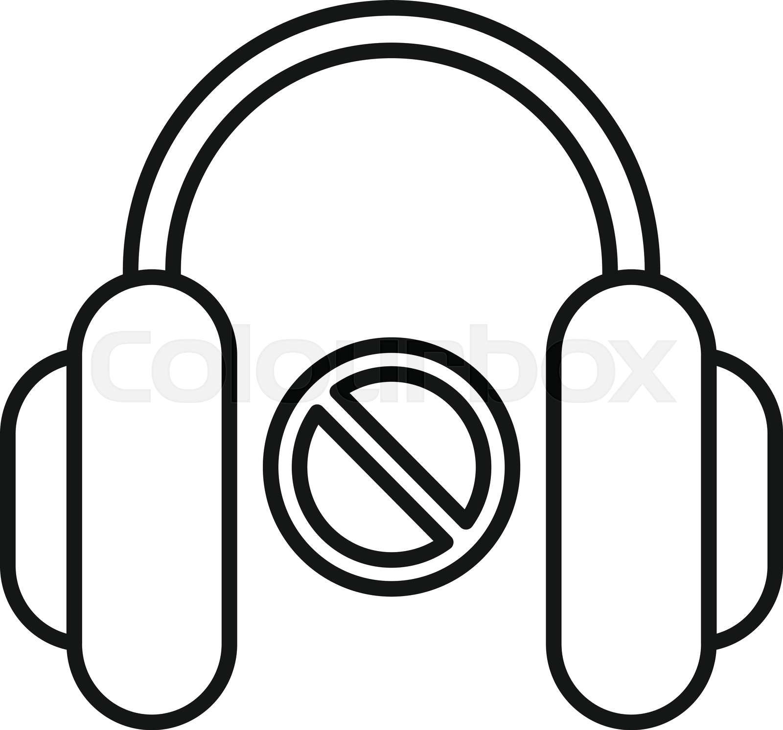 No sound headphones icon. Simple illustration of No sound he Colourbox
