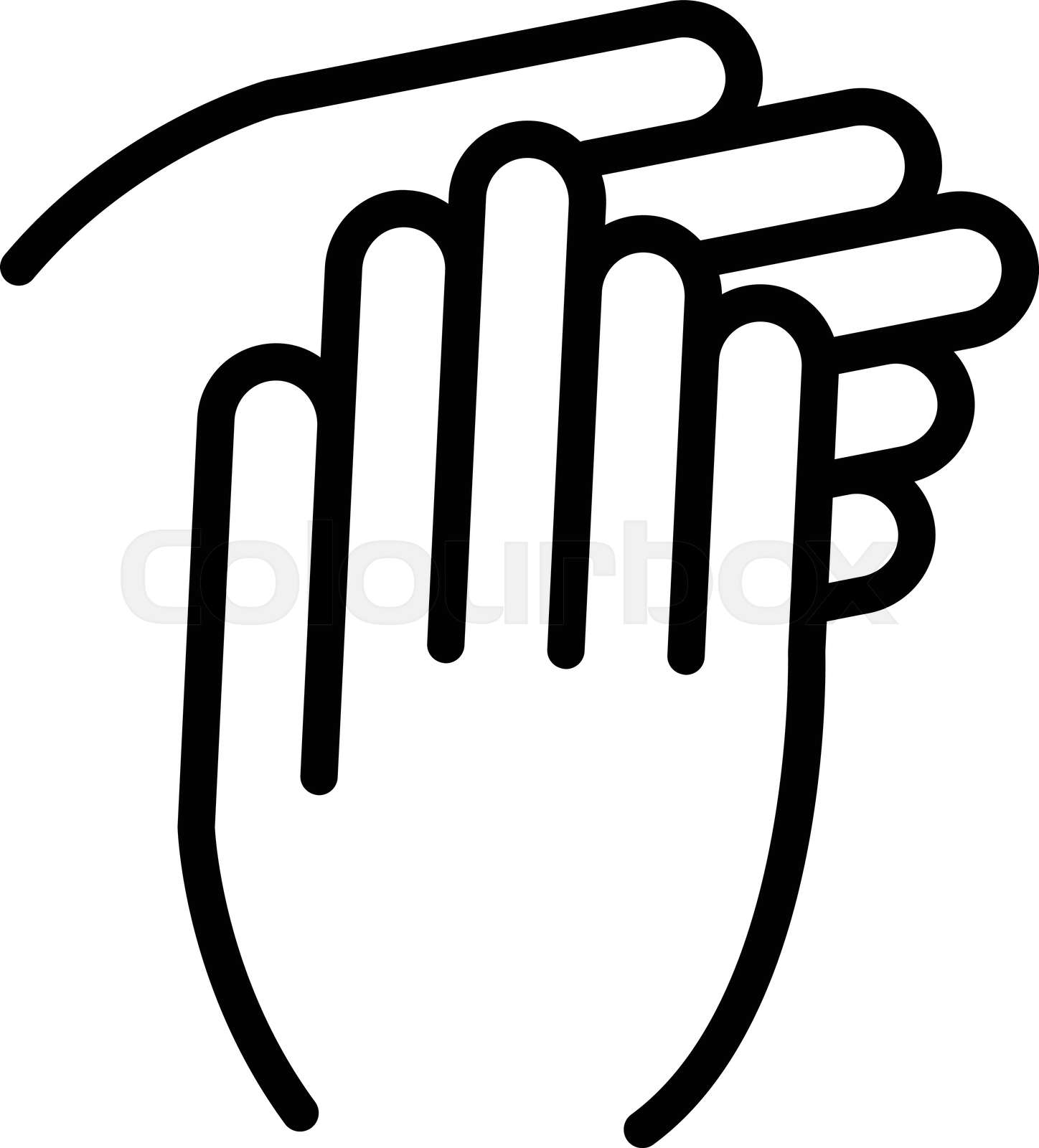 Clean handclap icon outline vector. People hand clap. Public Colourbox