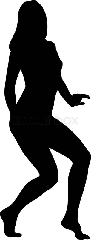 Black Silhouette Naked Young Woman Stock Vector Colourbox