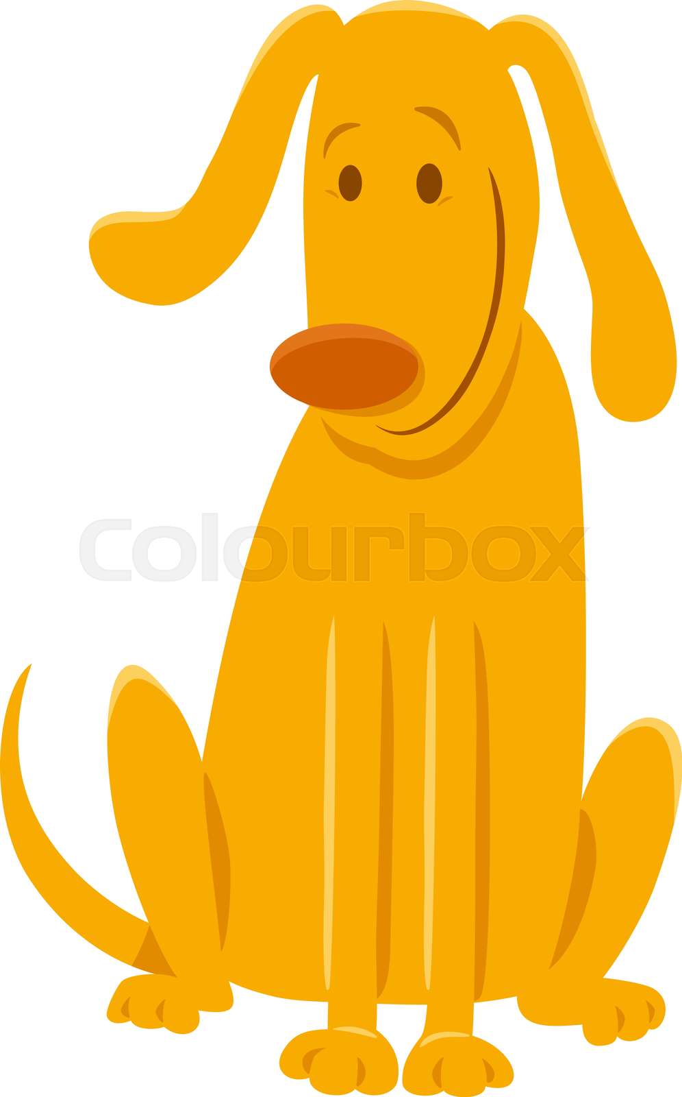 Cartoon Illustration of Yellow Shaggy Dog Animal Character Colourbox