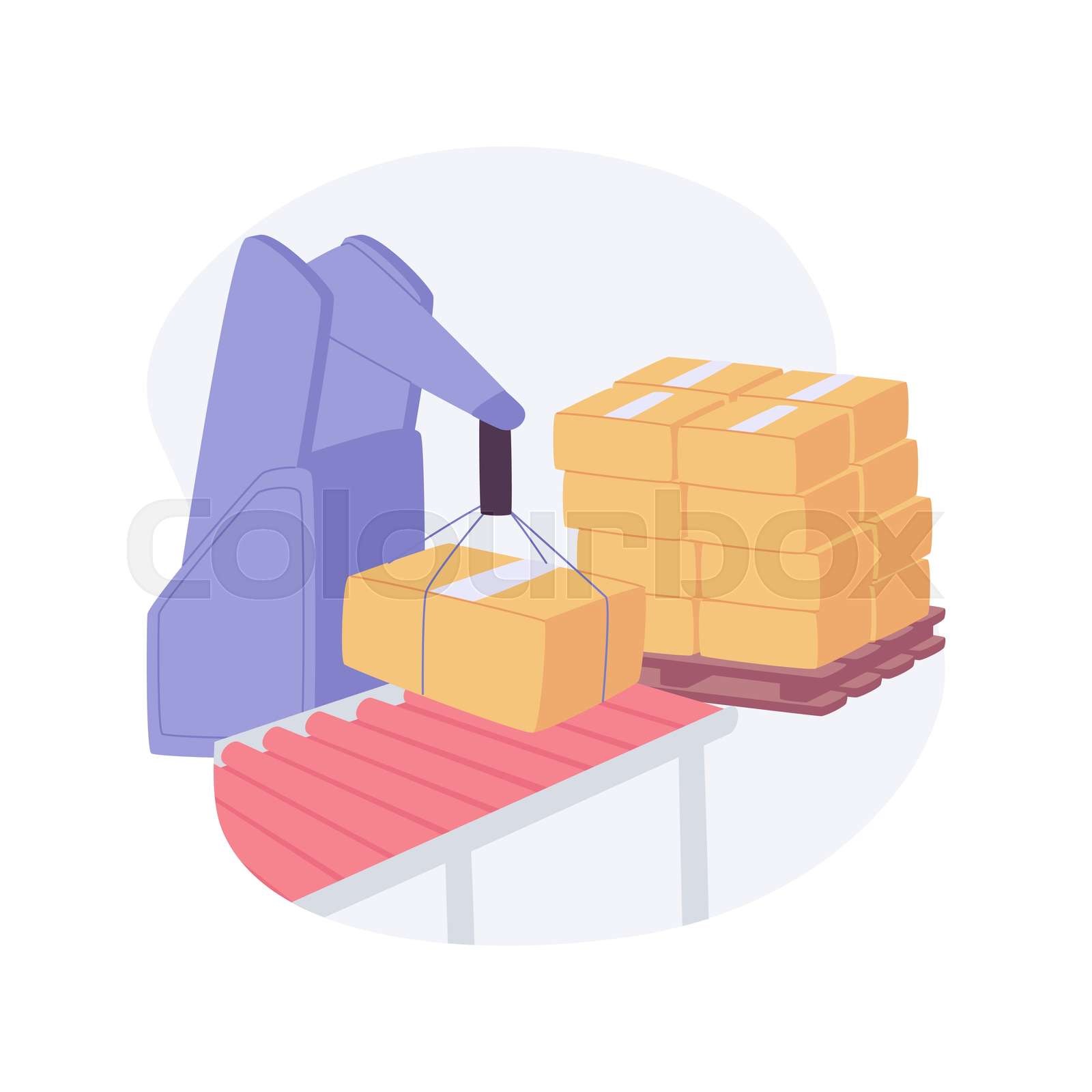 Palletizing robots isolated cartoon vector illustrations. | Stock ... Palletizing robots isolated cartoon vector illustrations. | Stock ...
