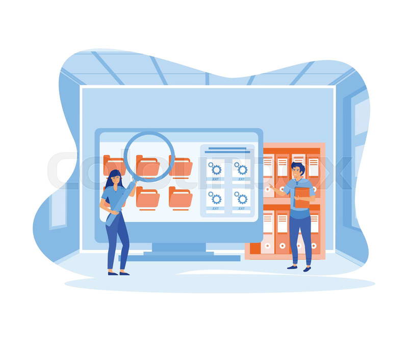 Employees searching and indexing file documents. File manage | Colourbox Employees searching and indexing file documents. File manage | Colourbox