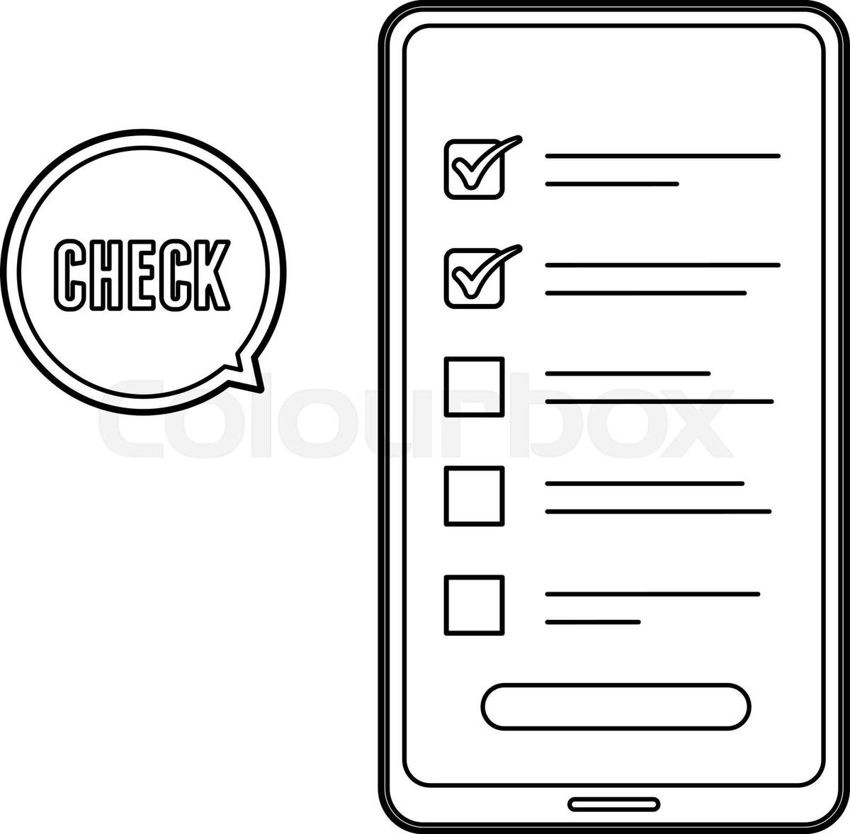 Smartphone check screen. Vector illustration that is easy to | Colourbox Smartphone check screen. Vector illustration that is easy to | Colourbox