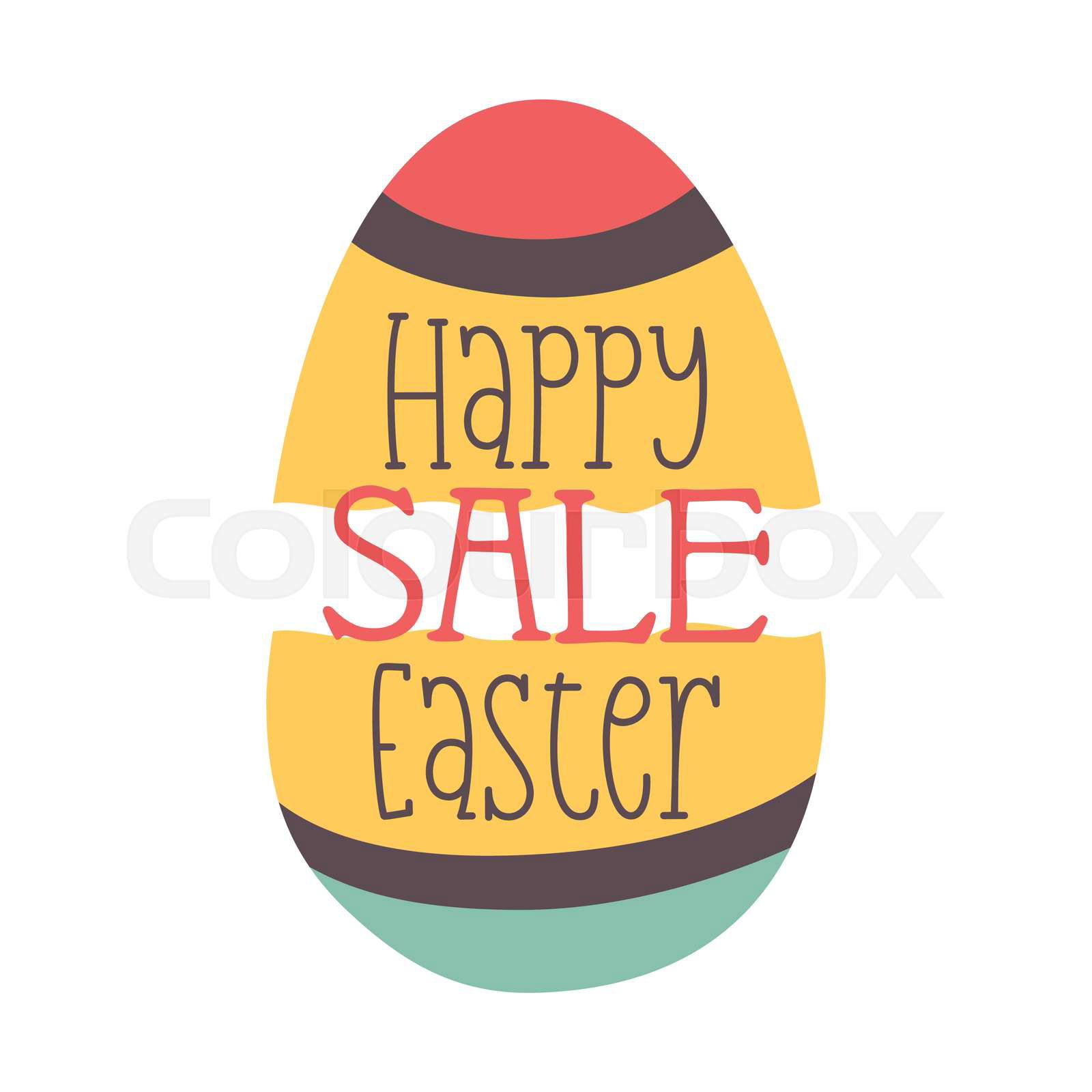 Easter spring sale egg design with text. Easter holiday symb Colourbox