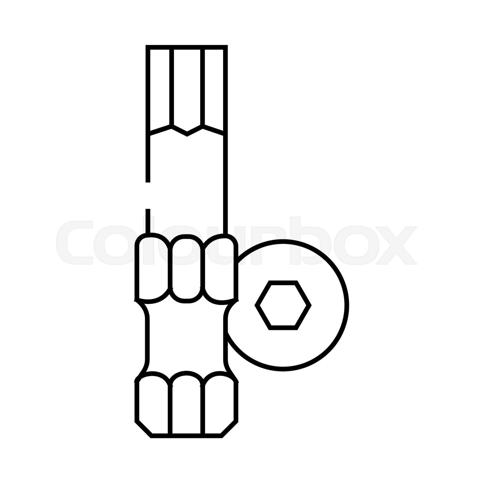Allen wrench screwdriver bit glyph icon vector. allen wrench Colourbox