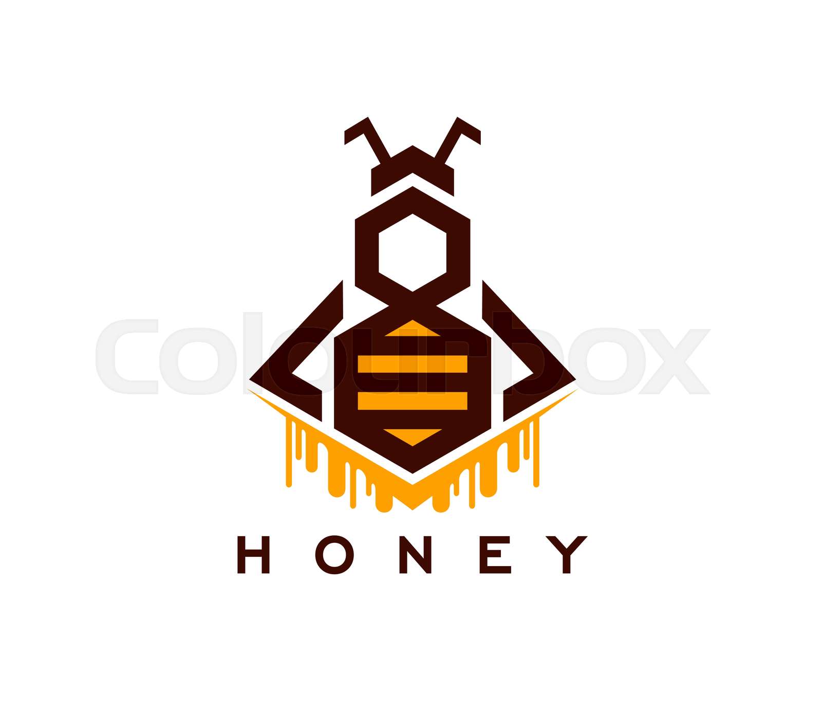 Honey Bee Icon For Beekeeping And Apiary Products Vector Em Colourbox