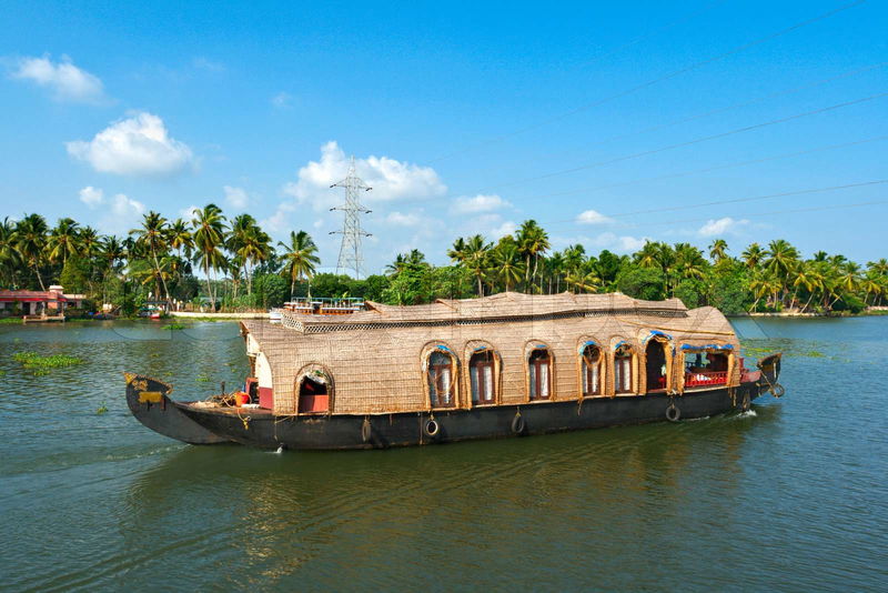 Travelling in canoe on Kerala backwaters. Kerala, India | Stock image ... Travelling in canoe on Kerala backwaters. Kerala, India | Stock image ...
